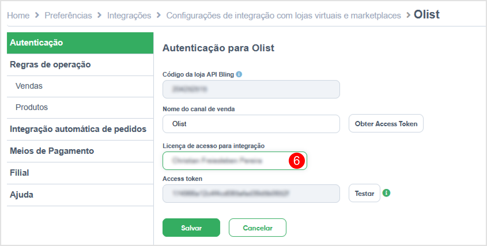 Autenticação com a Olist – Bling!