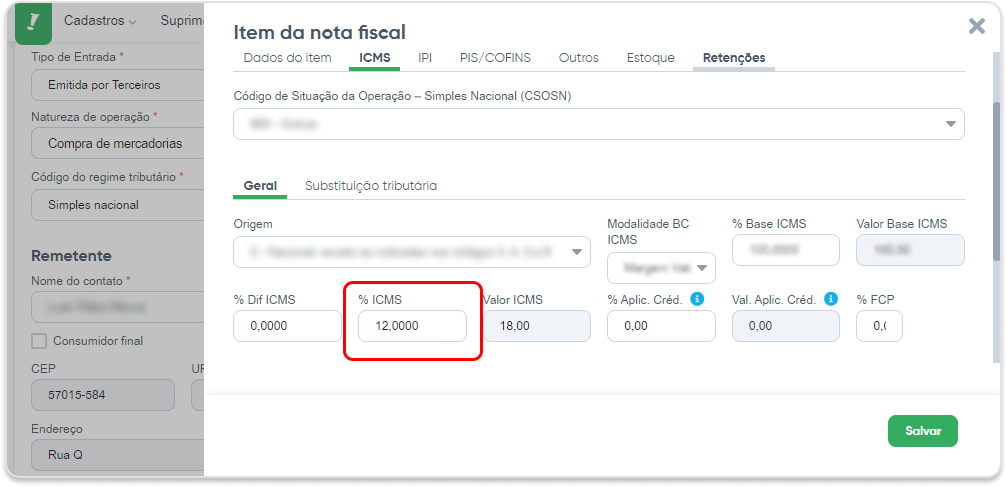 Rejeição: 546 - NF-e de devolução com valor do ICMS superior a NF-e ...