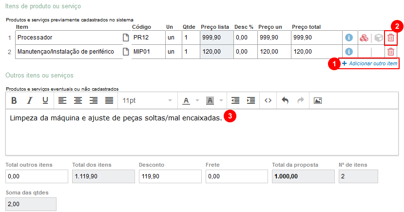 Inserir uma proposta comercial – Bling!