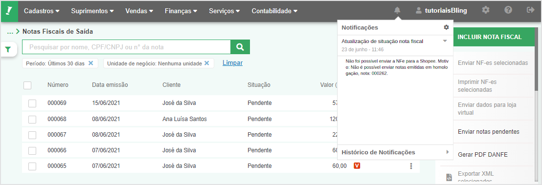 Envio de dados para a Shopee – Bling!